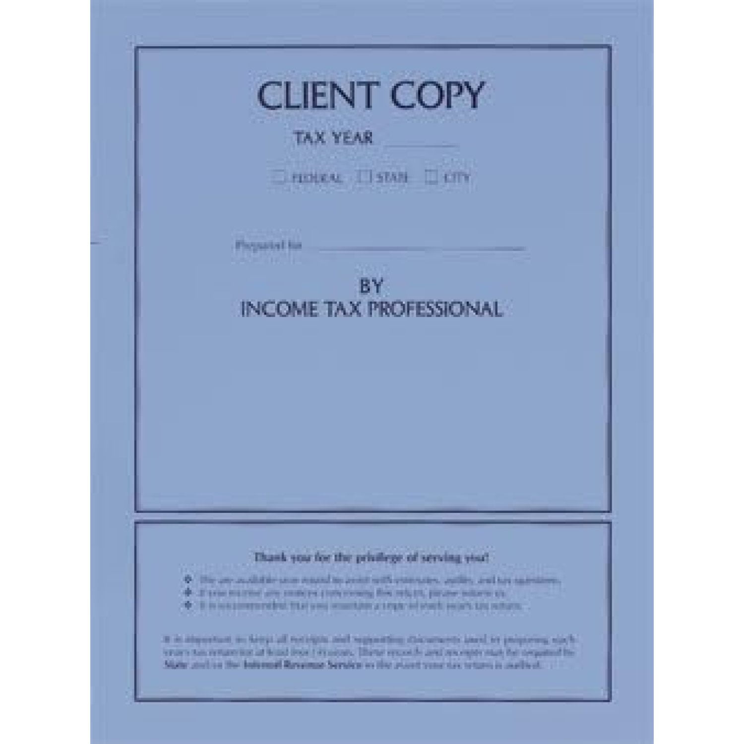 EGP Income Tax Return Folder Client Copy - 50 Folders - Walmart.com