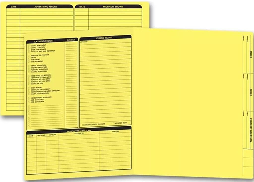 EGP Letter Size Real Estate Listing Folder Left Panel - Yellow - 50 Folders - Walmart.com