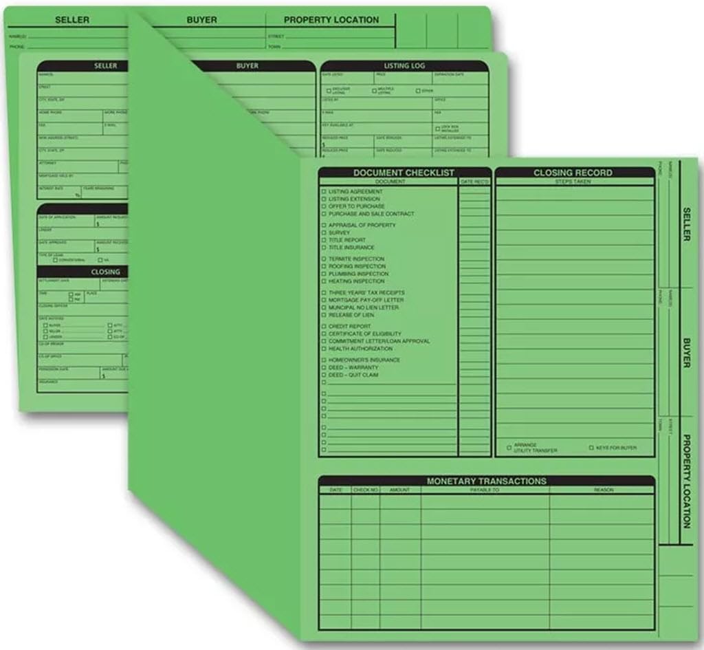 EGP Real Estate Folder, Right Panel List, Letter Size, Green, 50 ...