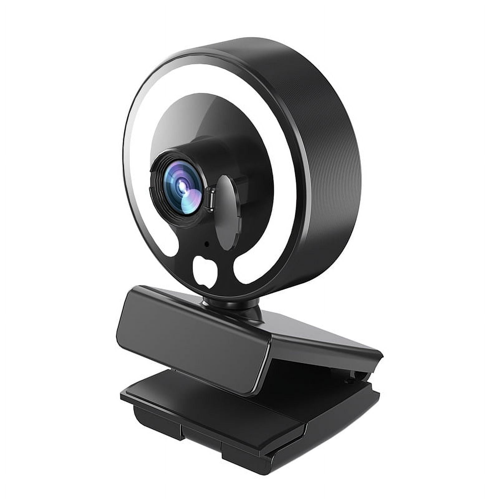 Eguts 1K Webcam with Ring Light,Webcam with Privacy Cover, Auto-Focus ...