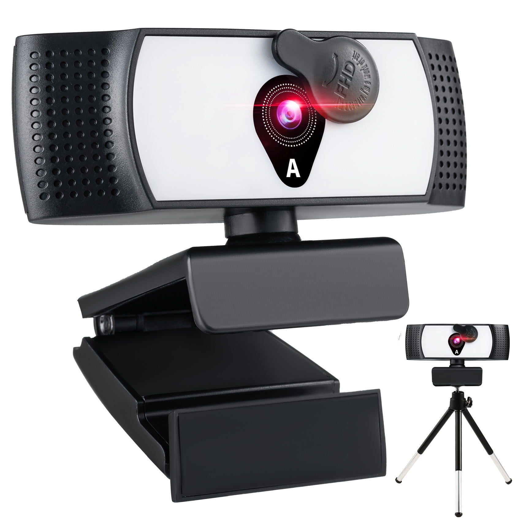EGUTS 2K Webcam with Ring Light - Laptop Ring Camera with Microphone 3 ...