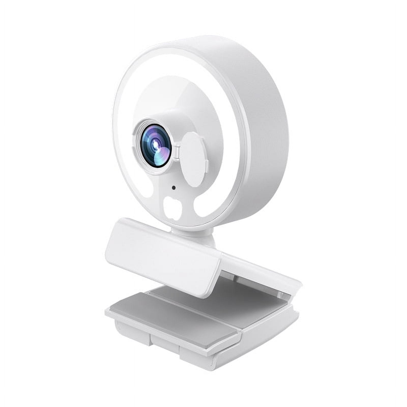 Eguts 2K Webcam with Ring Light,Webcam with Privacy Cover, Auto-Focus ...