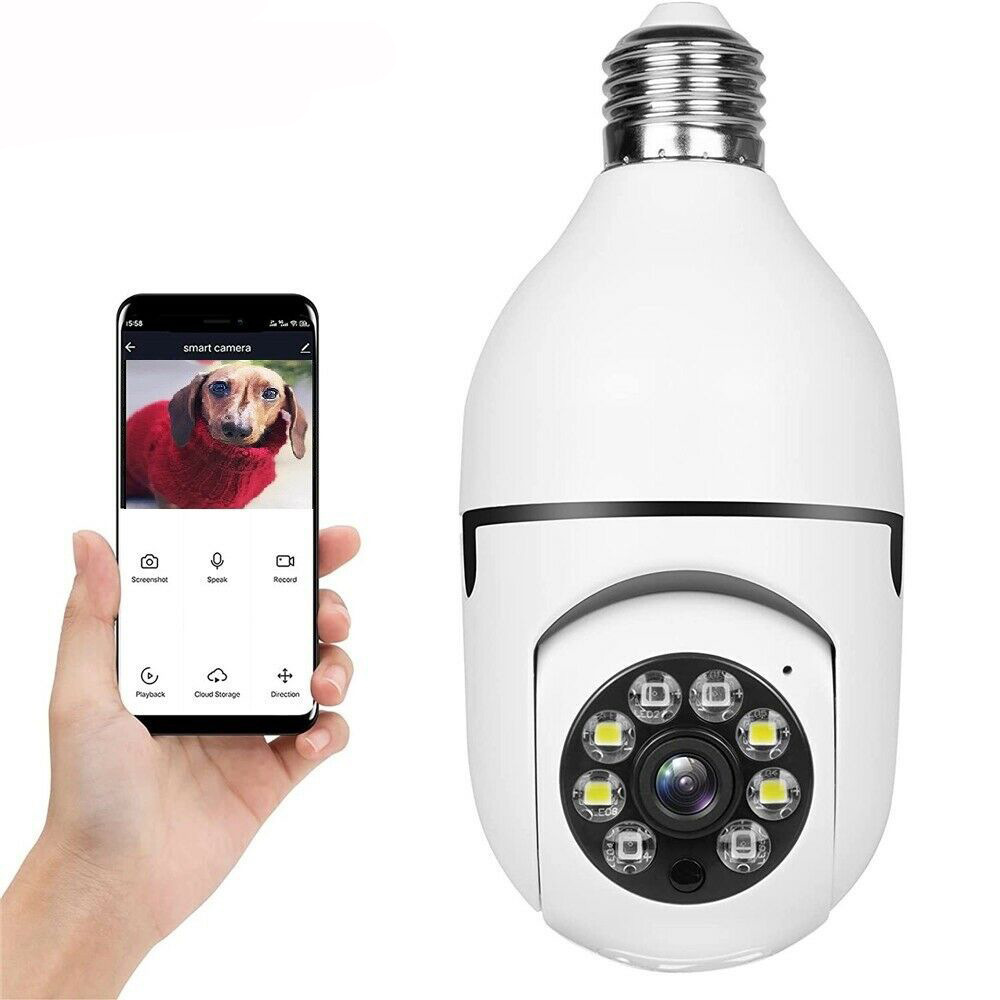 EGUTS Light Bulb Security Camera Wifi Dual Band ,360 degree 1080P ...