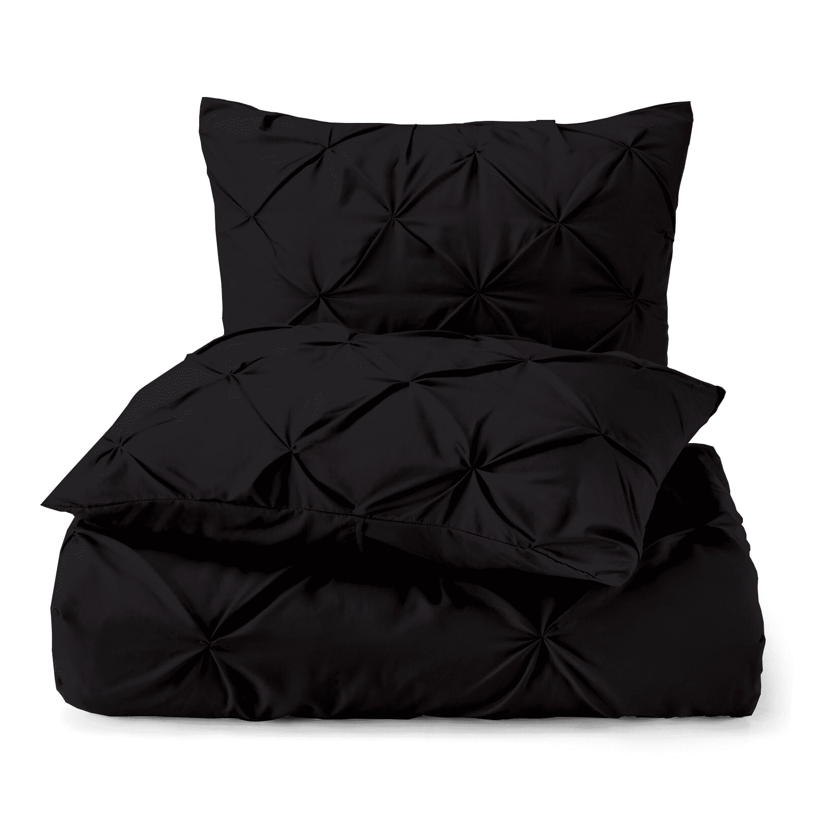 EGYLIN Pinch Pleated Pintuck Duvet Cover 3 Piece Set with Zipper ...