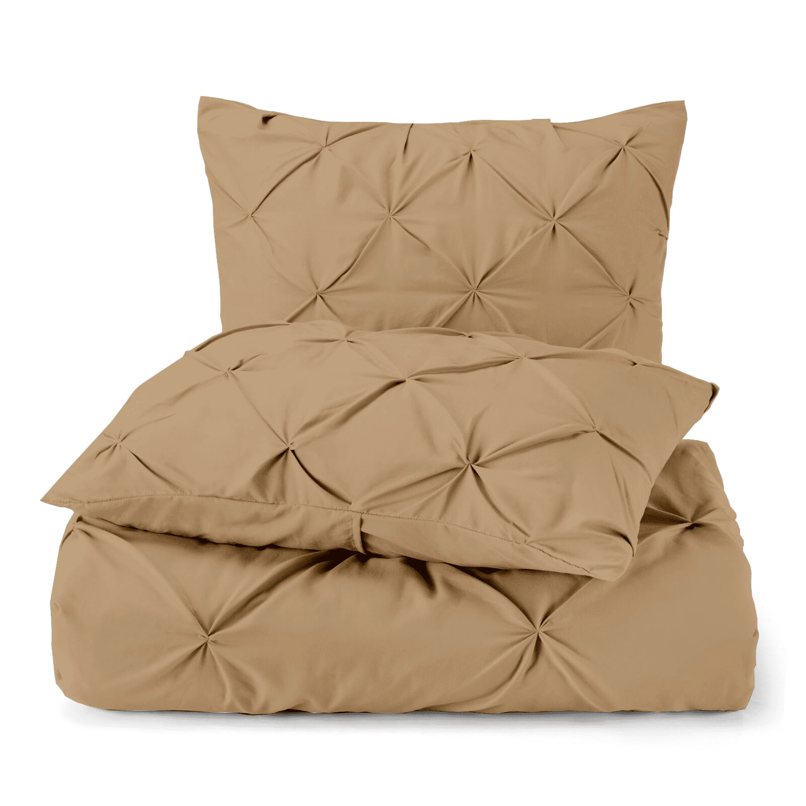 EGYLIN Pinch Pleated Pintuck Duvet Cover 3 Piece Set with Zipper ...