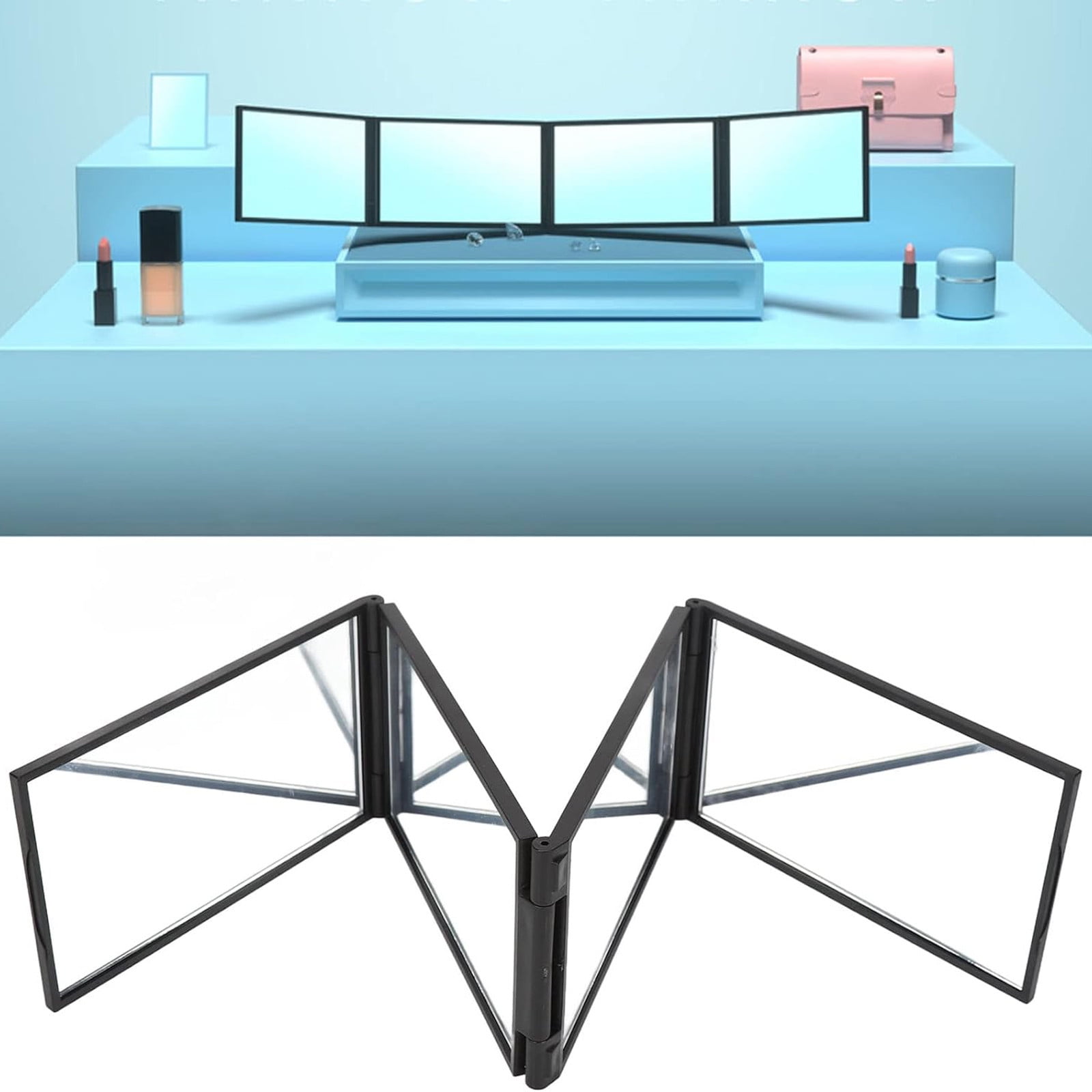 EGYMEN 360° Expandable Handheld Makeup Mirror, Portable Foldable 4 ...