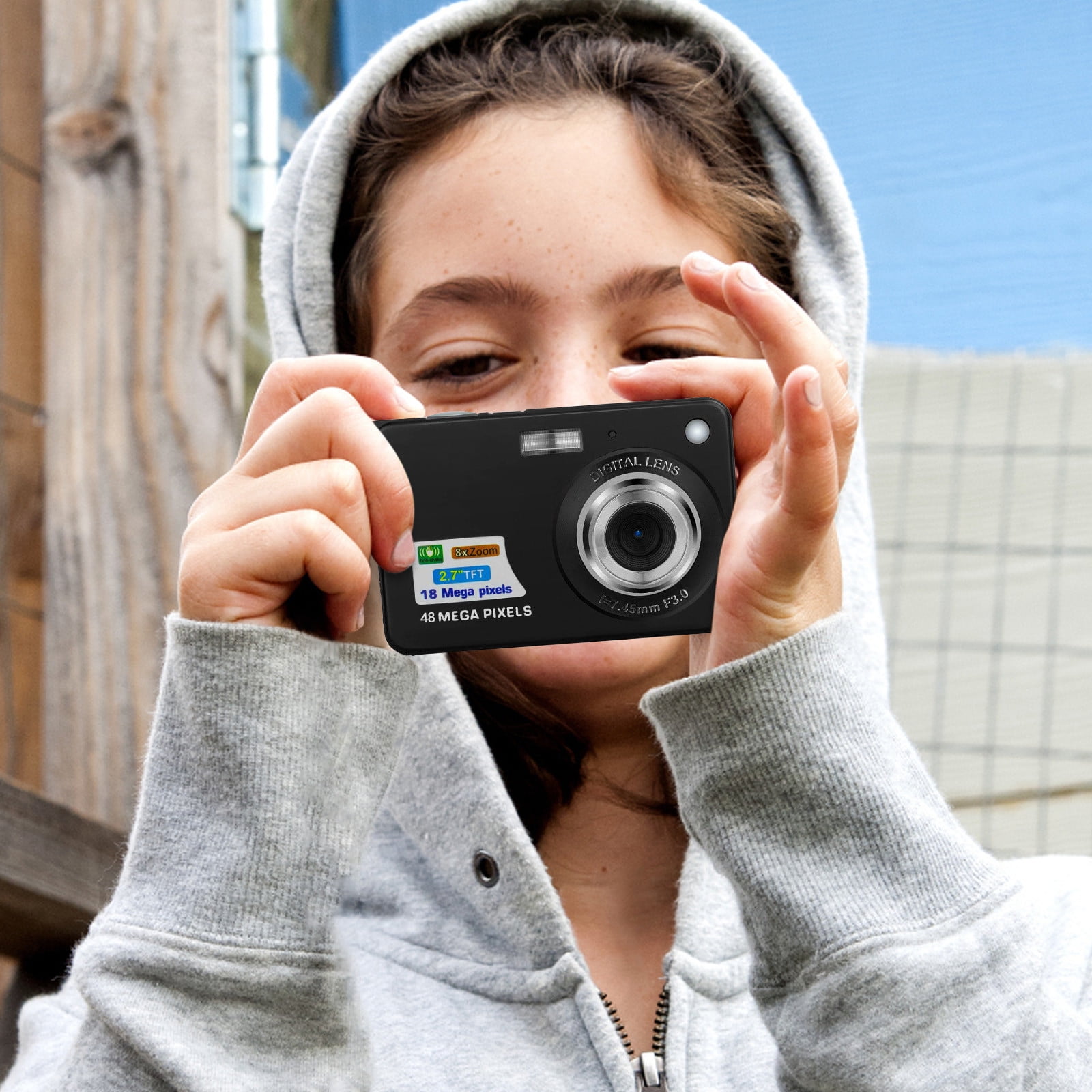 EGYMEN 48MP Retro Digital Camera with Anti-Shake, 8X Zoom, and Face ...