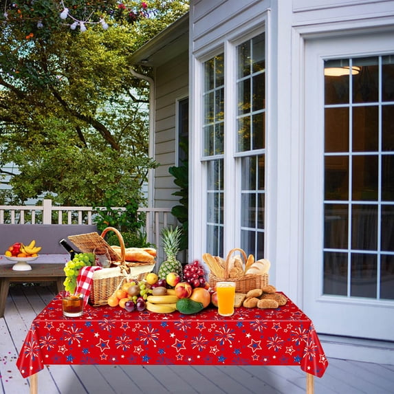 EGYMEN 4th Of July Tablecloth Disposable Table Cover Plastic Table ...