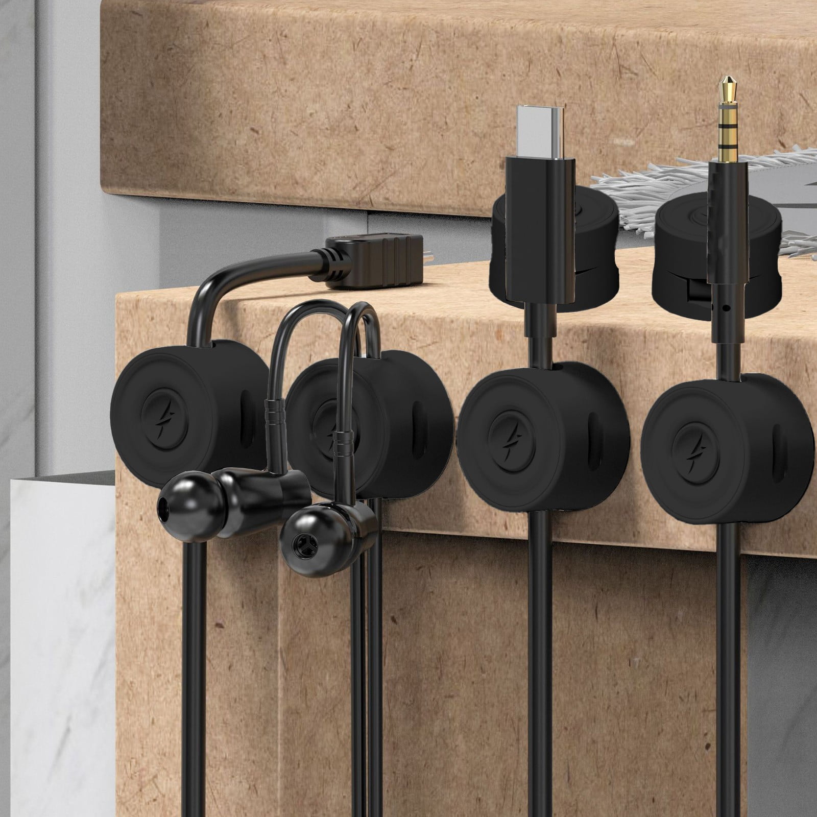 EGYMEN 6PCS Desktop Cable Organizer, Magnetic Cable Clip, Data Cable ...