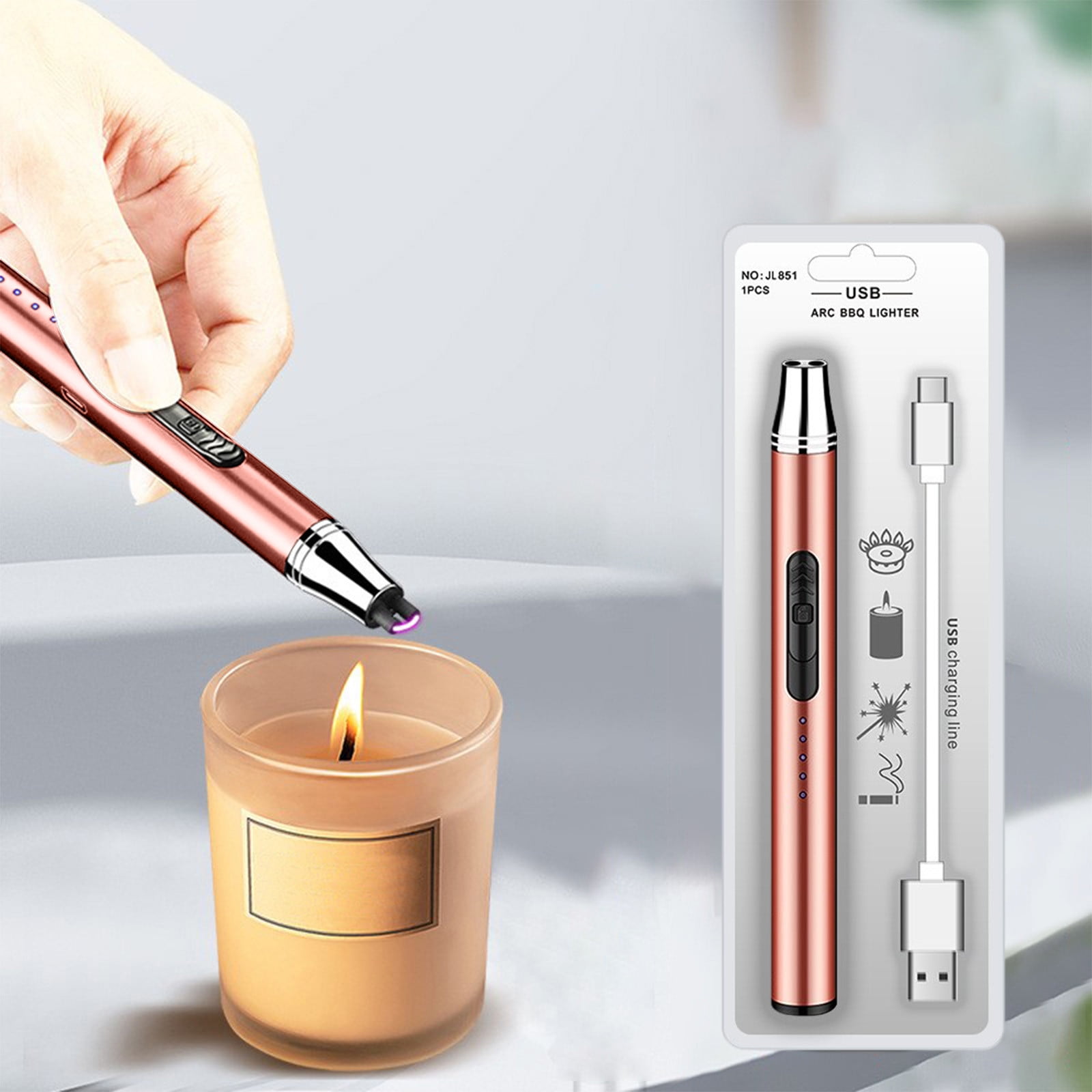 EGYMEN Candle Lighter, Windproof Plasma USB Lighter, Flameless ...