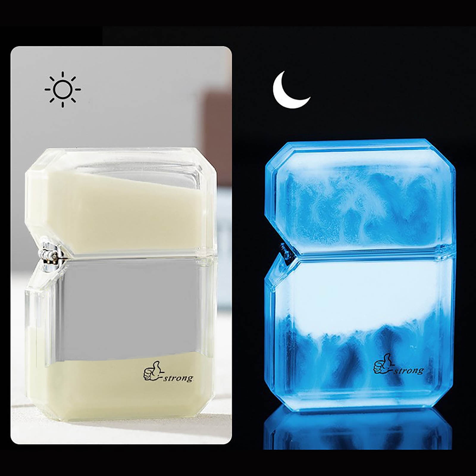 EGYMEN Cool Fluorescent Color Quicksand Windproof Lighter, Luminous ...