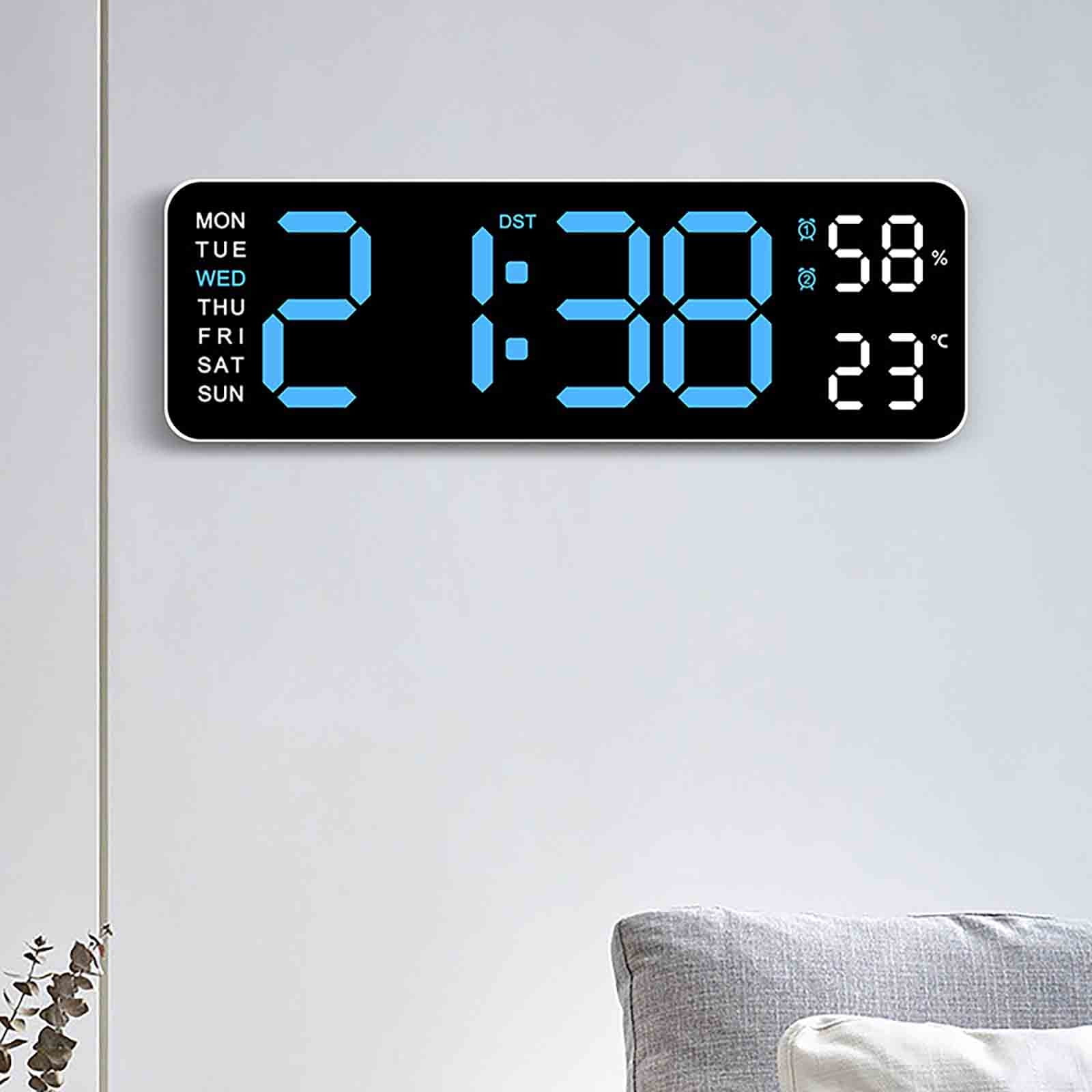 EGYMEN Electronic Clock, Multi-functional LED Alarm Clock, Temperature and Humidity Display ...
