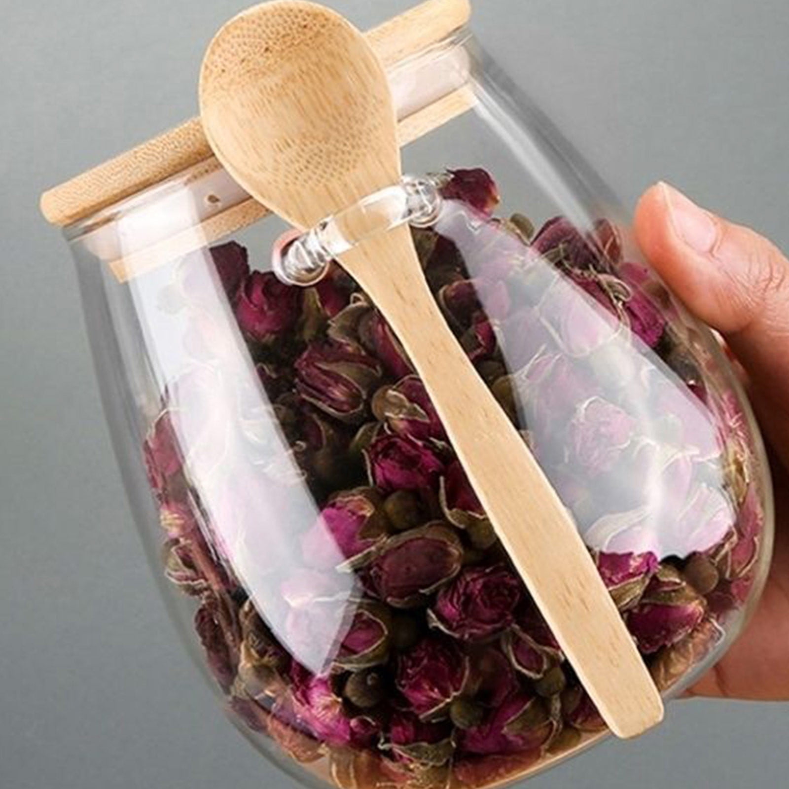 EGYMEN Glass Sealed Jar with Spoon, Airtight Storage Container for ...