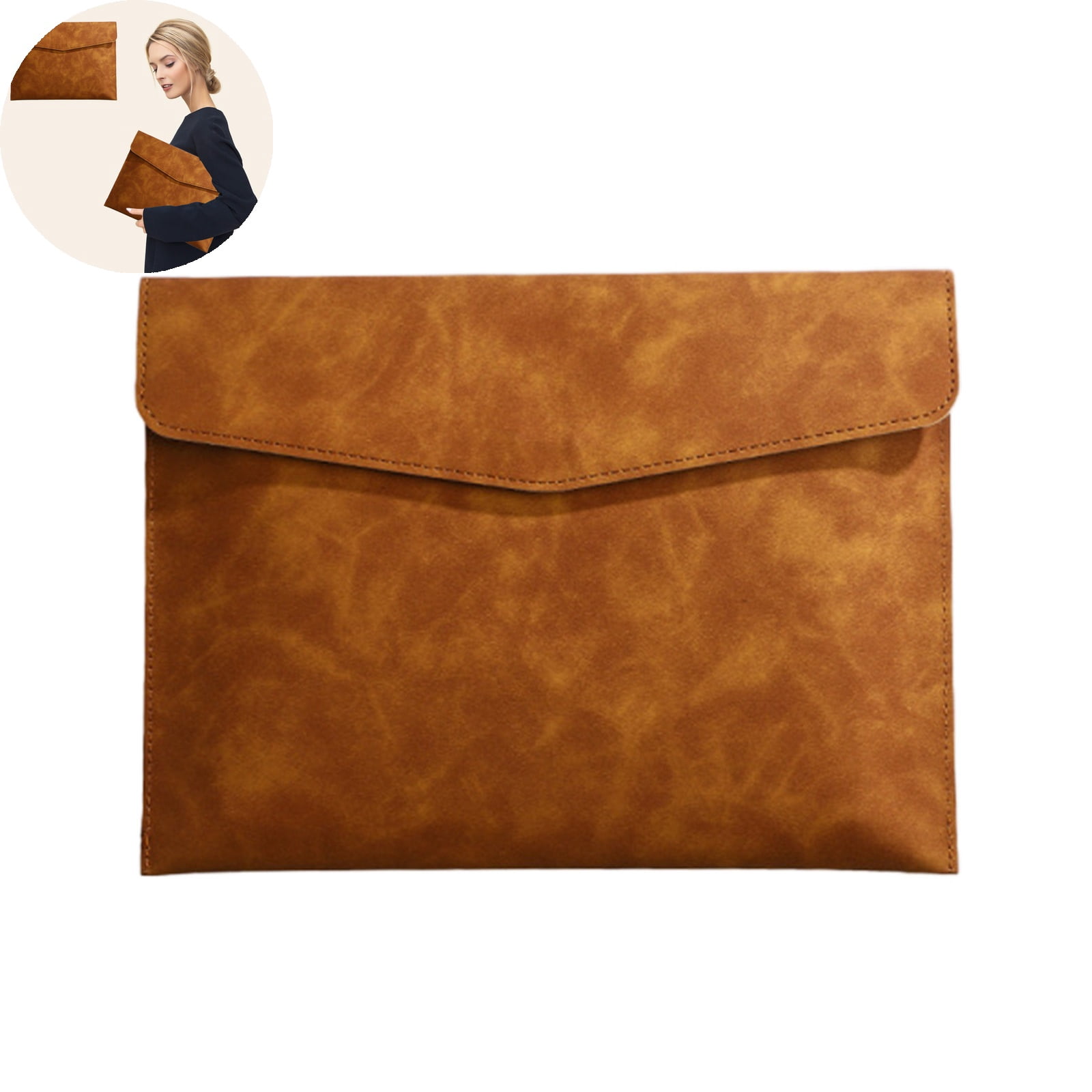 EGYMEN Imitation Leather Document Holder, Large Capacity File Organizer ...