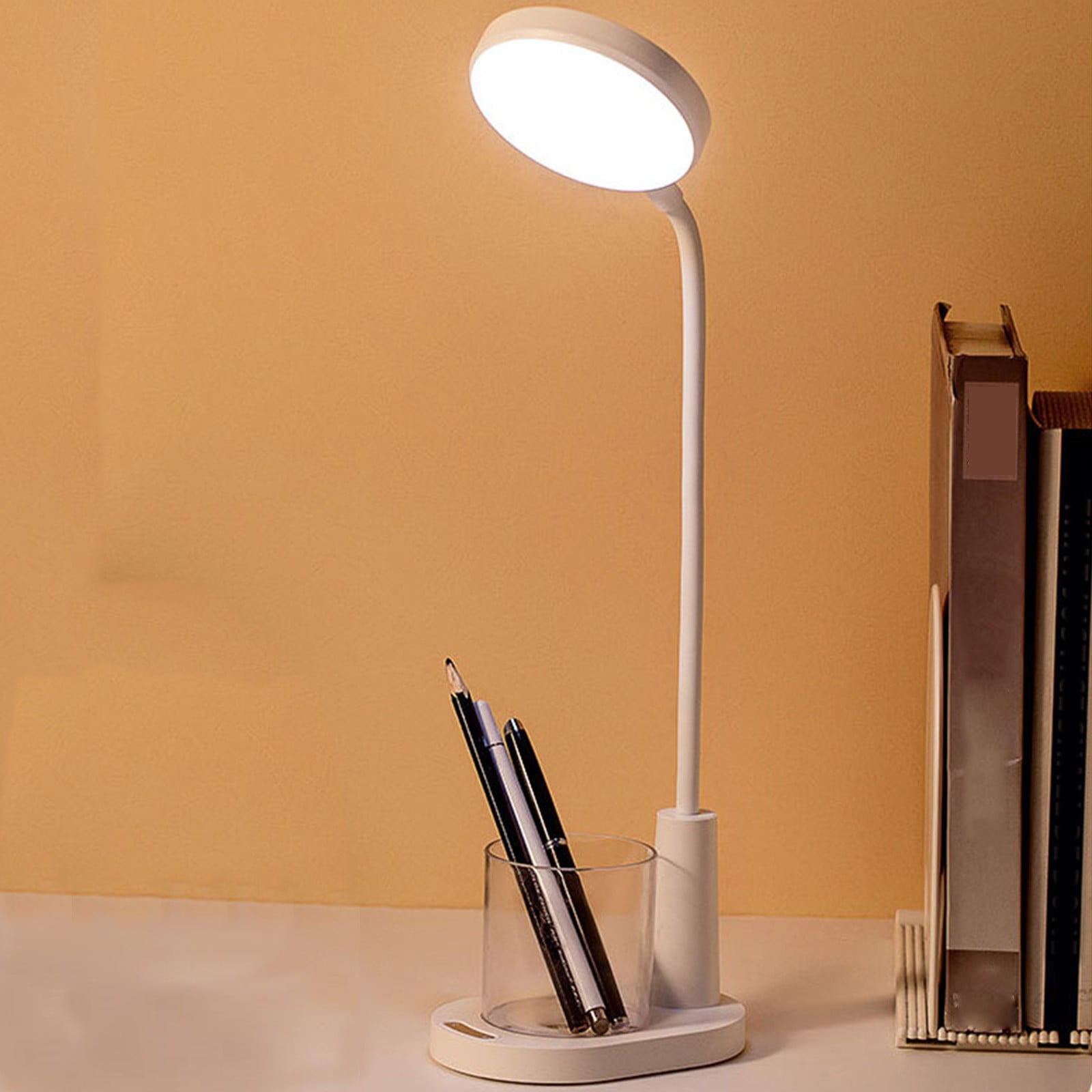 EGYMEN LED Small Stone Table Lamp, Desk Light for Home Office, White ...