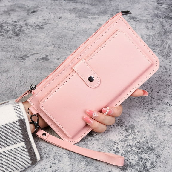Ladies Wallet Slim Bifold Wallet With Zipper Closure Multi Card Case ...