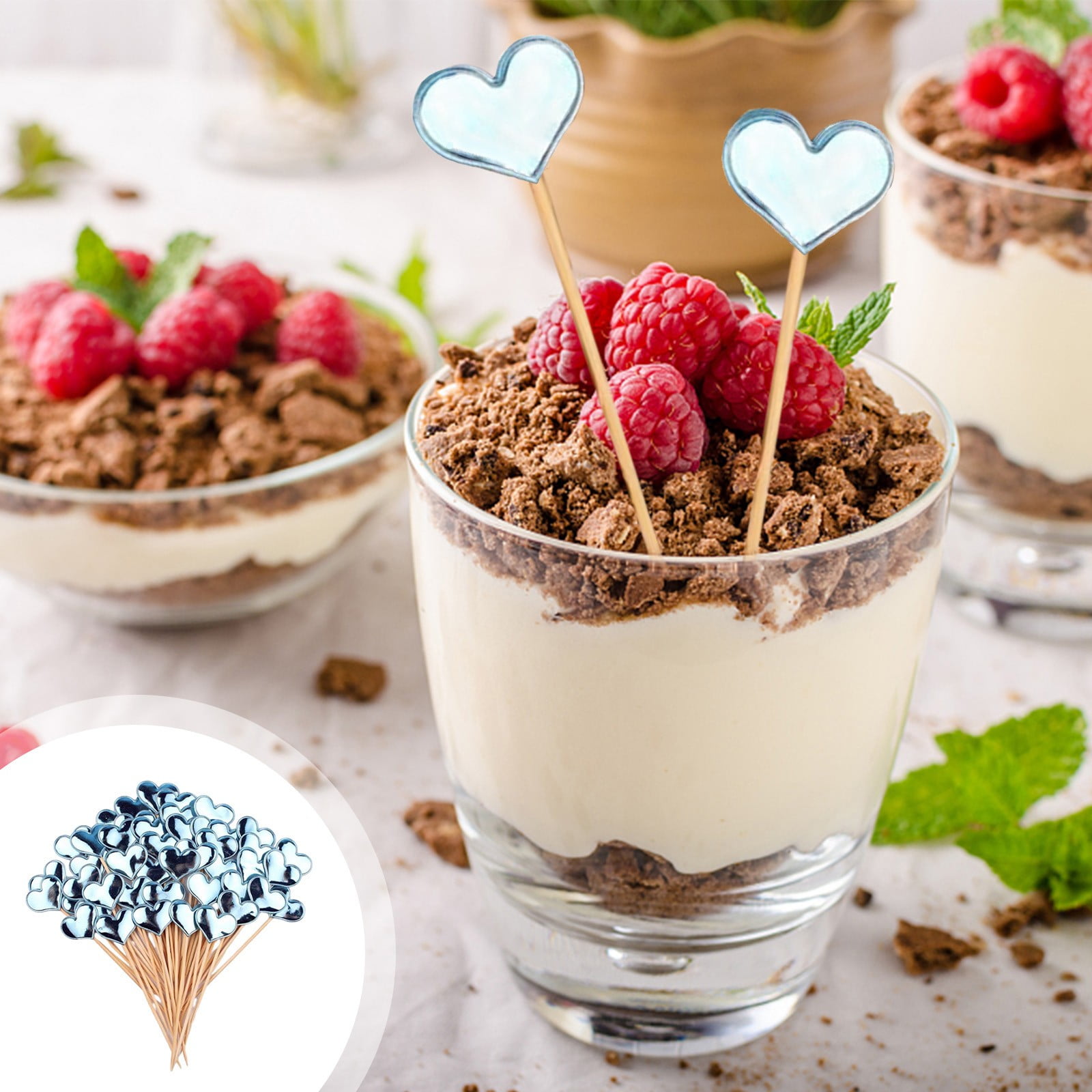 EGYMEN Love Cocktail Picks, Wooden Heart Toothpicks, Appetizer Skewers ...