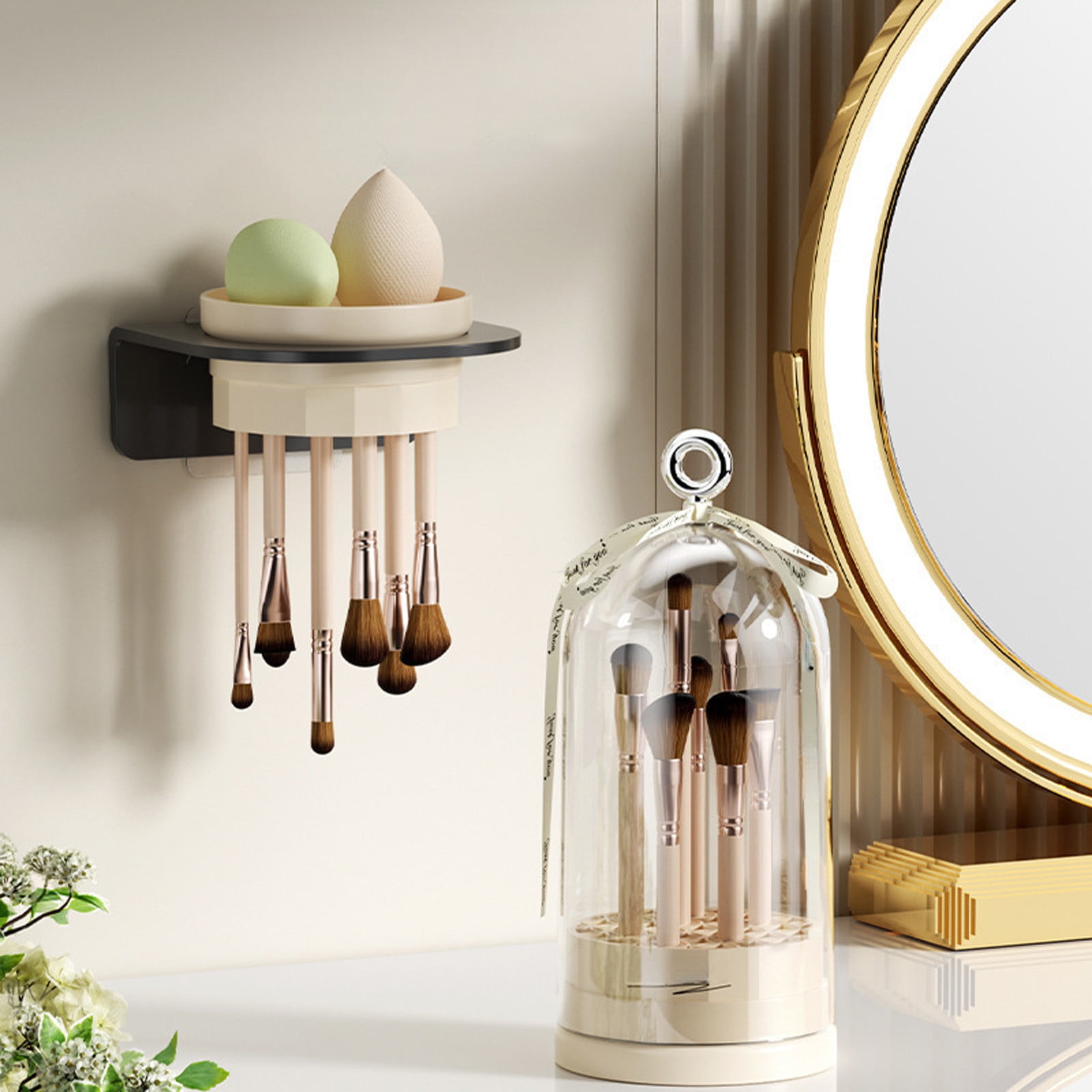 EGYMEN Makeup Brush Organizer, Eyebrow Pencil Holder, Swivel Makeup ...