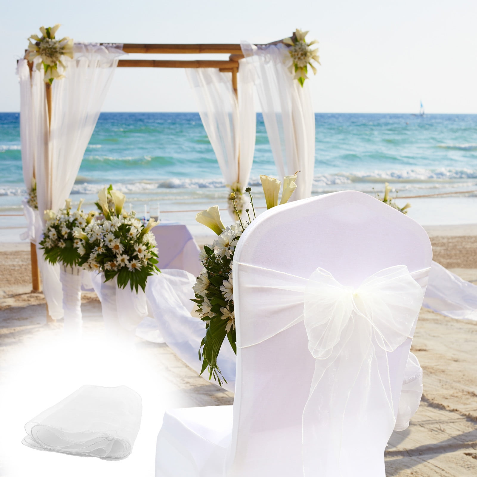 EGYMEN Ribbon Chair Cover Sashes for Party, Wedding, Birthday, Banquet ...