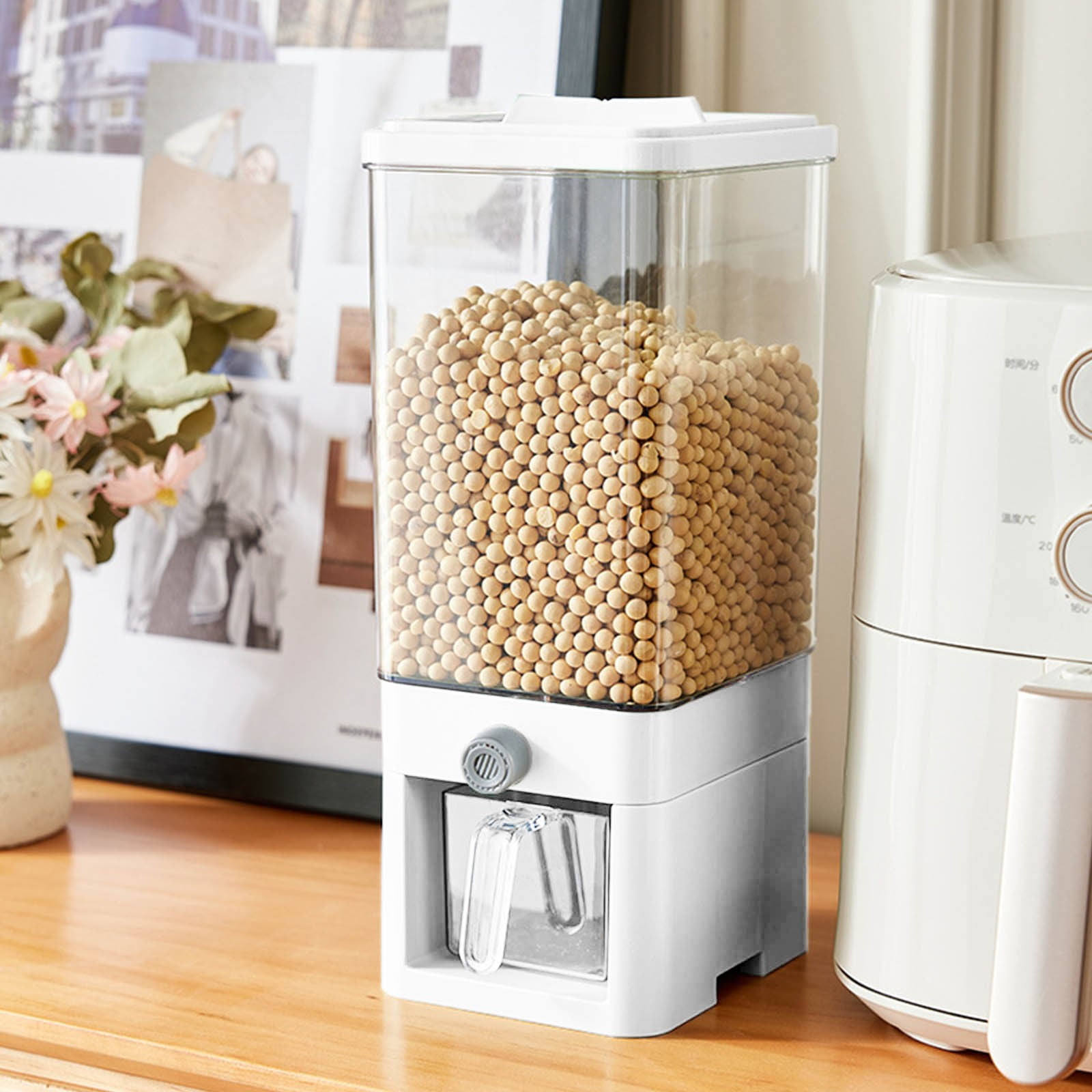 EGYMEN Rice Dispenser, Large Capacity Rice Storage Container with ...