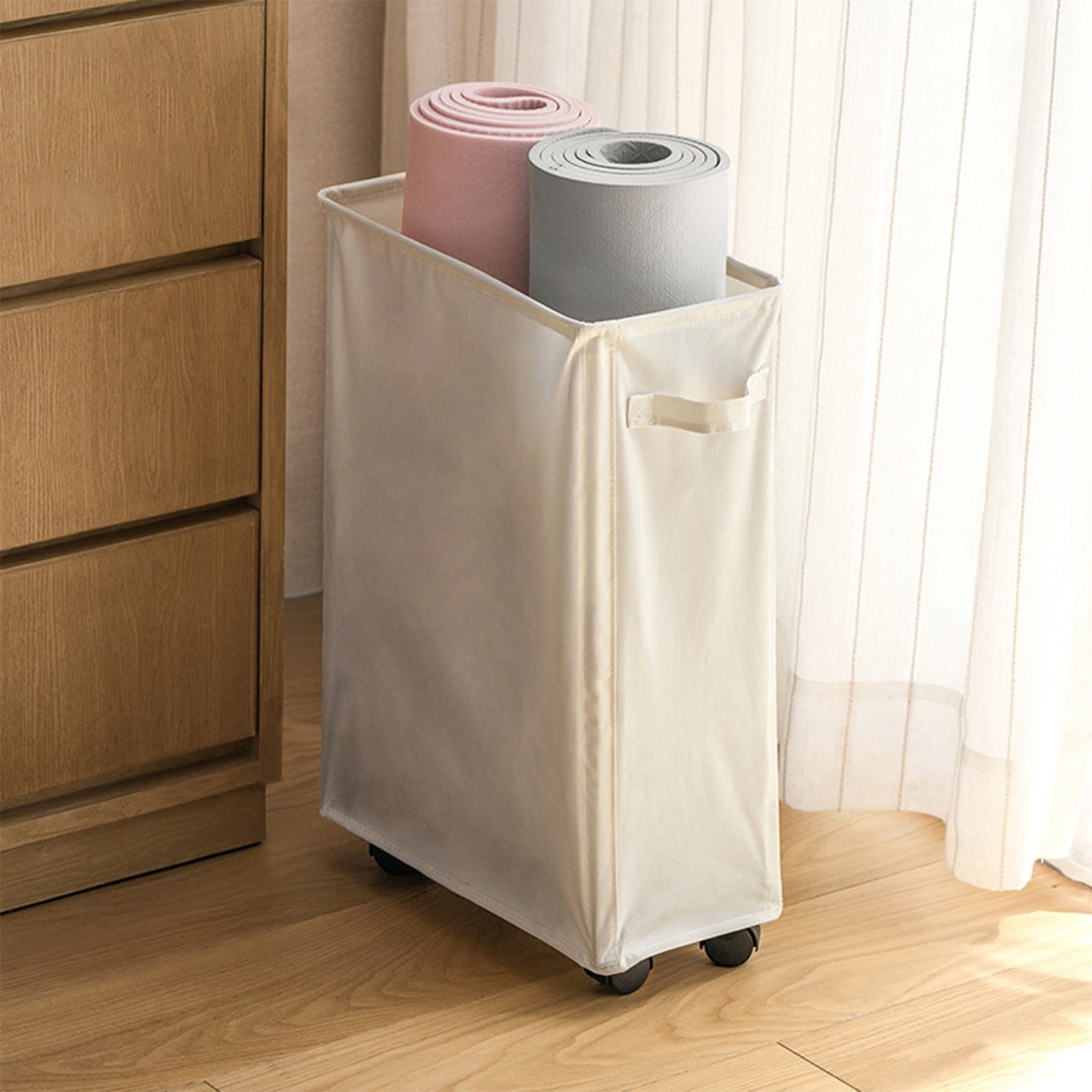 EGYMEN Rolling Laundry Hamper with Wheels, Collapsible Clothes Storage ...