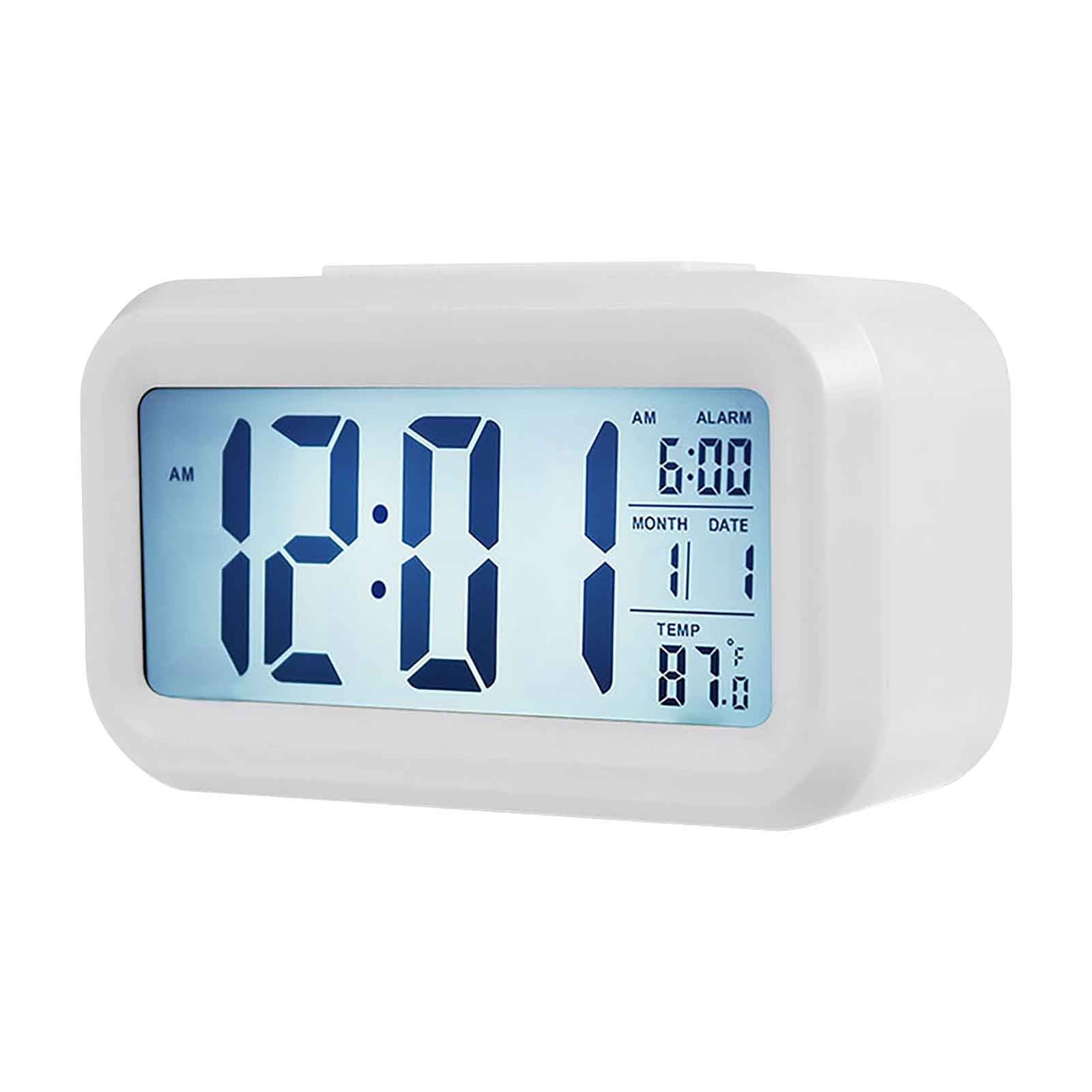 EGYMEN Smart Temperature Alarm Clock, Silent Digital Clock, Light ...