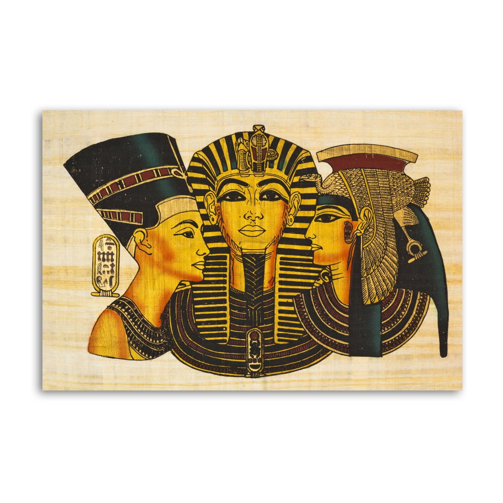 EGYPTIAN ANCIENT PAPYRUS KING TUT NEFERTITI Egyptian Pharaoh King ...