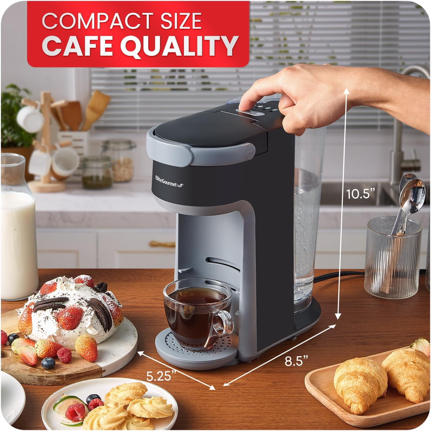 EHC323X Rapid Brew Technology 2-in-1 Capsule Coffee Maker, 6~12oz ...