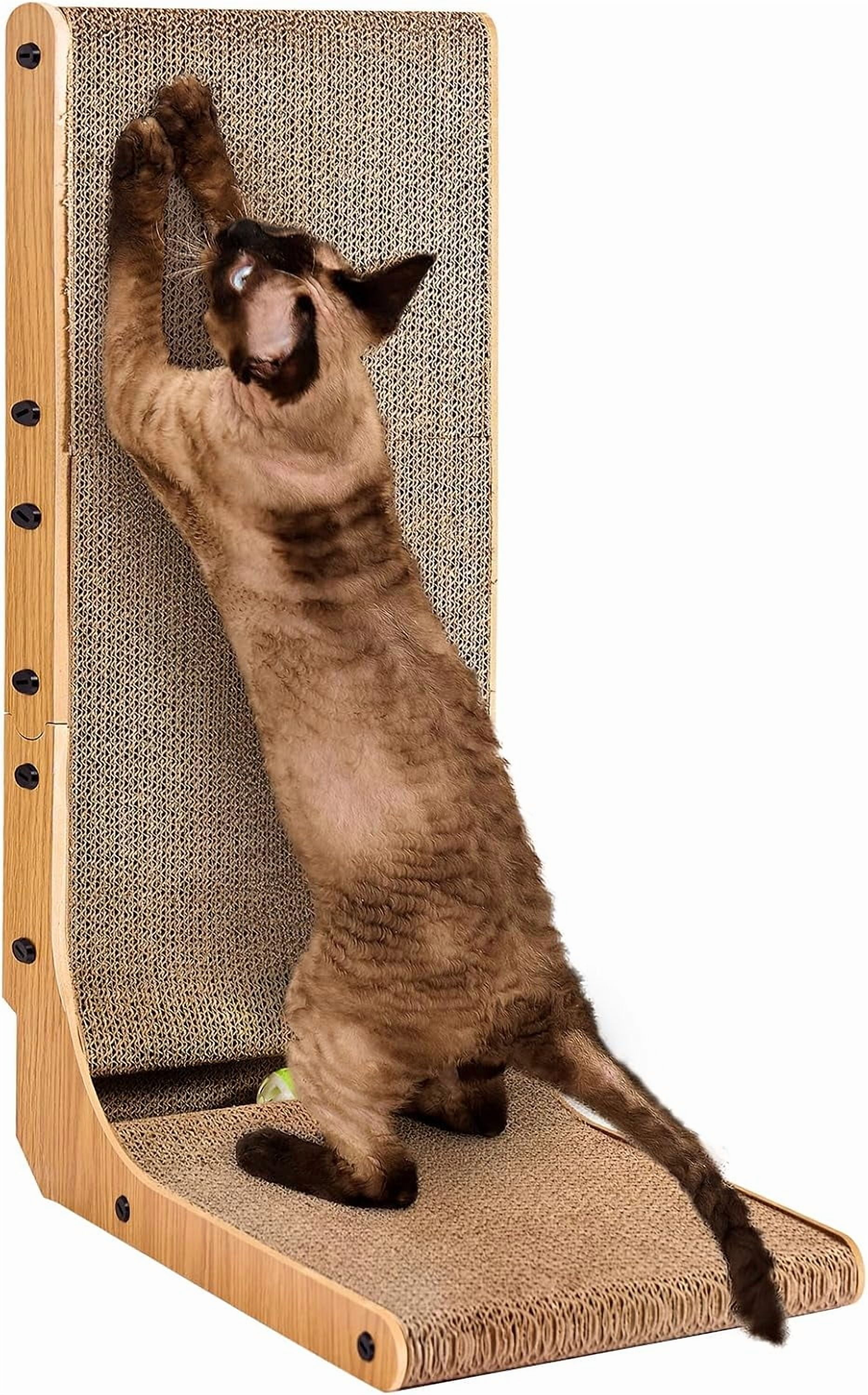 EHEYCIGA Cardboard Cat Scratcher for Indoor Cats, 26.8 Inch L Shaped ...