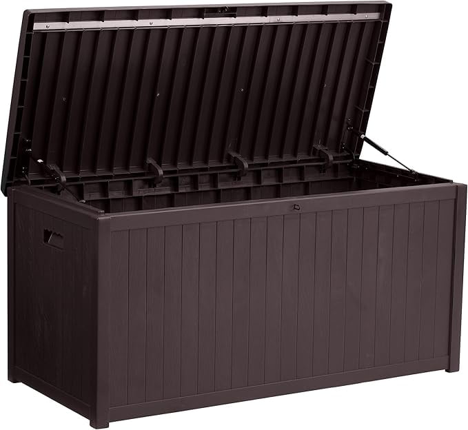 EHHLY 113 Gallon Outdoor Storage Box Large, Lockable Outside Storage ...
