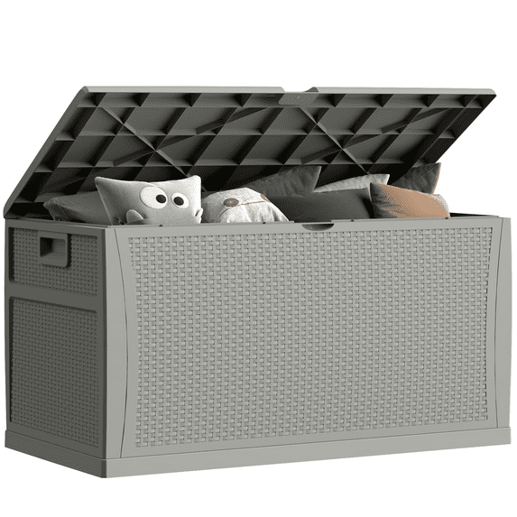 EHHLY 121 Gallon Outdoor Storage Box Large, Lockable Outside Storage ...