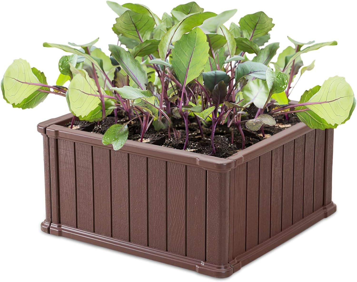 EHHLY 2"x2" Raised Garden Beds Outdoor, Extra Thick Plastic Planter Box ...