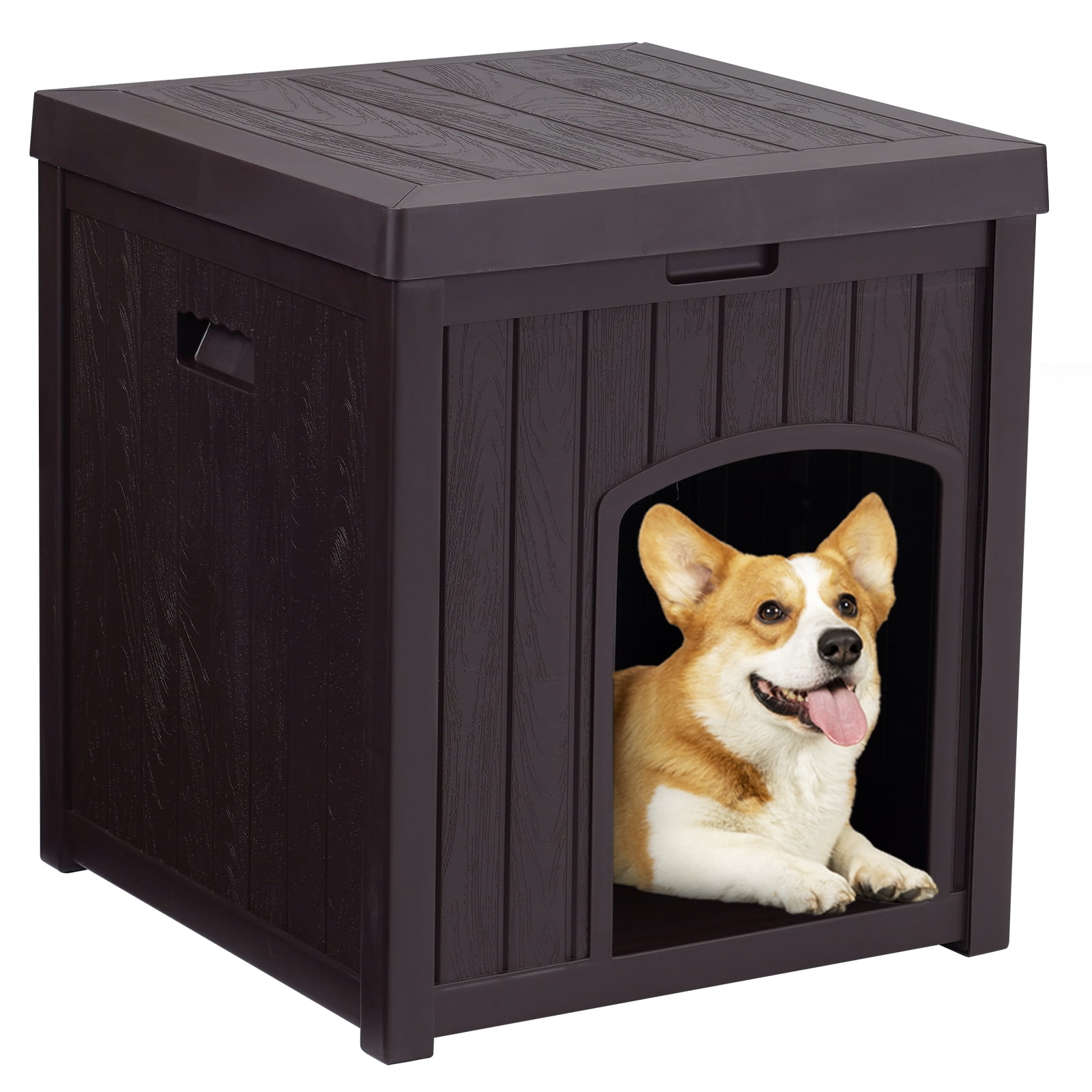 EHHLY 22" Dog House Outdoor with Flip Lid, Small Dog House Indoor ...