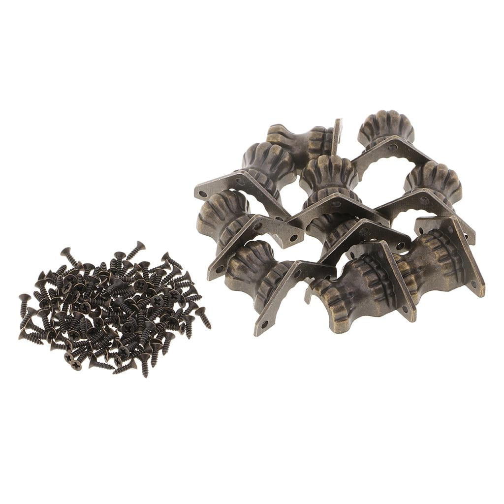 EHJRE 10 Pcs Vintage Retro Wooden Box Feet Leg with Screws Wood Album ...