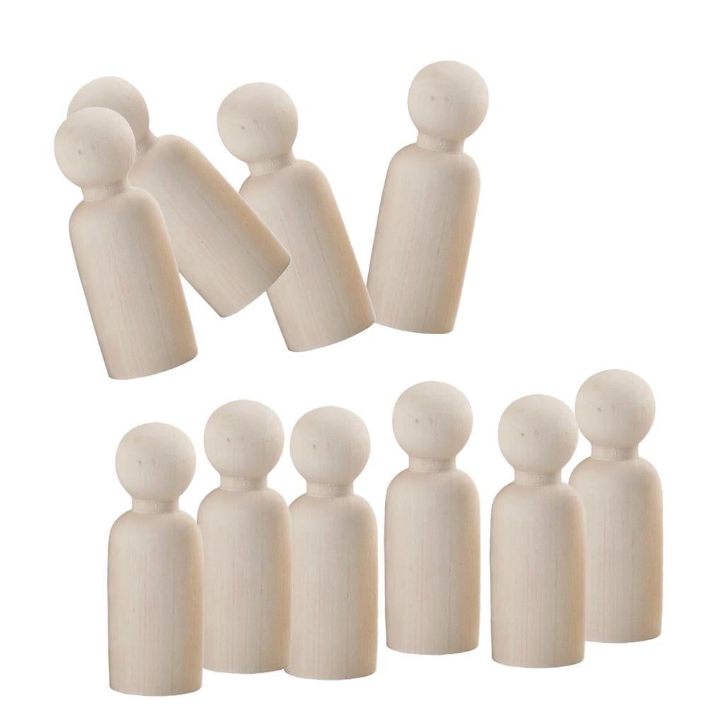EHJRE 10 Pieces Paintable DIY Wooden Figures Figure Cone Game Figures ...