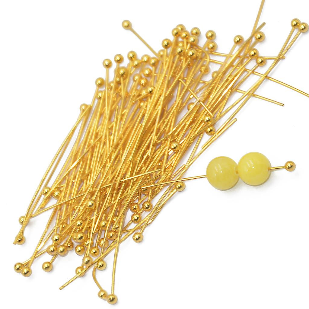 EHJRE 100 Pieces Gold Plated Copper Ball Head Pins for Jewelry Making ...