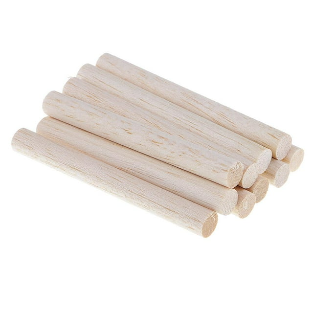 EHJRE 10Pc Craft Supplies 11x100mm Balsa Wood Round Stick Unfinished ...