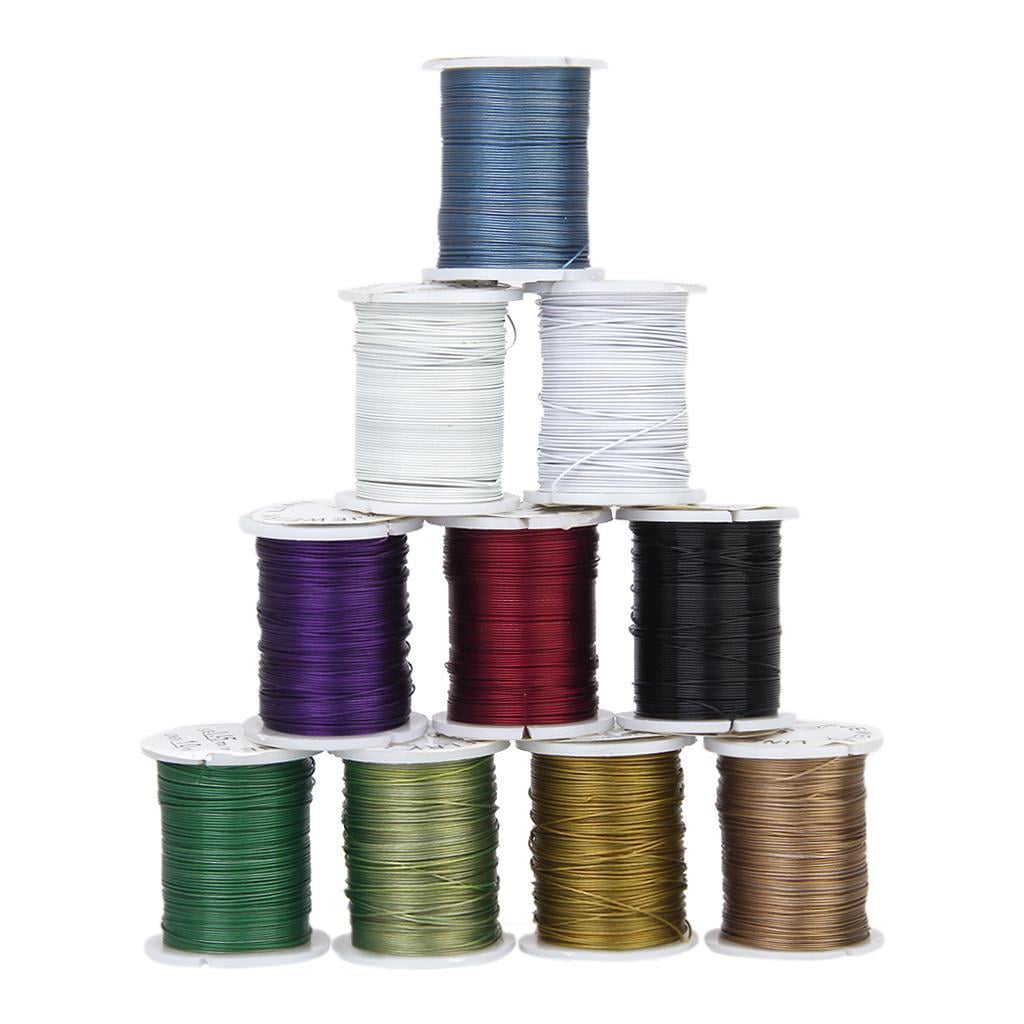 EHJRE 10Rolls Mixed Color Steel Beading Wire Thread String 0.45mm ...