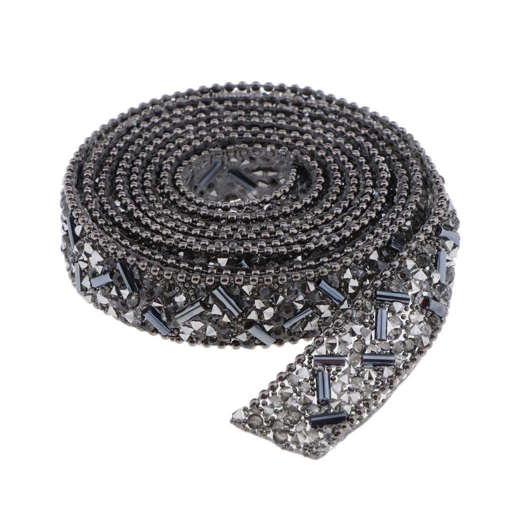 EHJRE 1yard Diamond Rhinestone Ribbon Crystal Beaded Trim Clothes ...