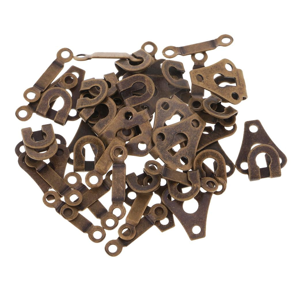 EHJRE 20 Sets Bronze Metal Hook Eyes Closures for Fastenen Extension ...