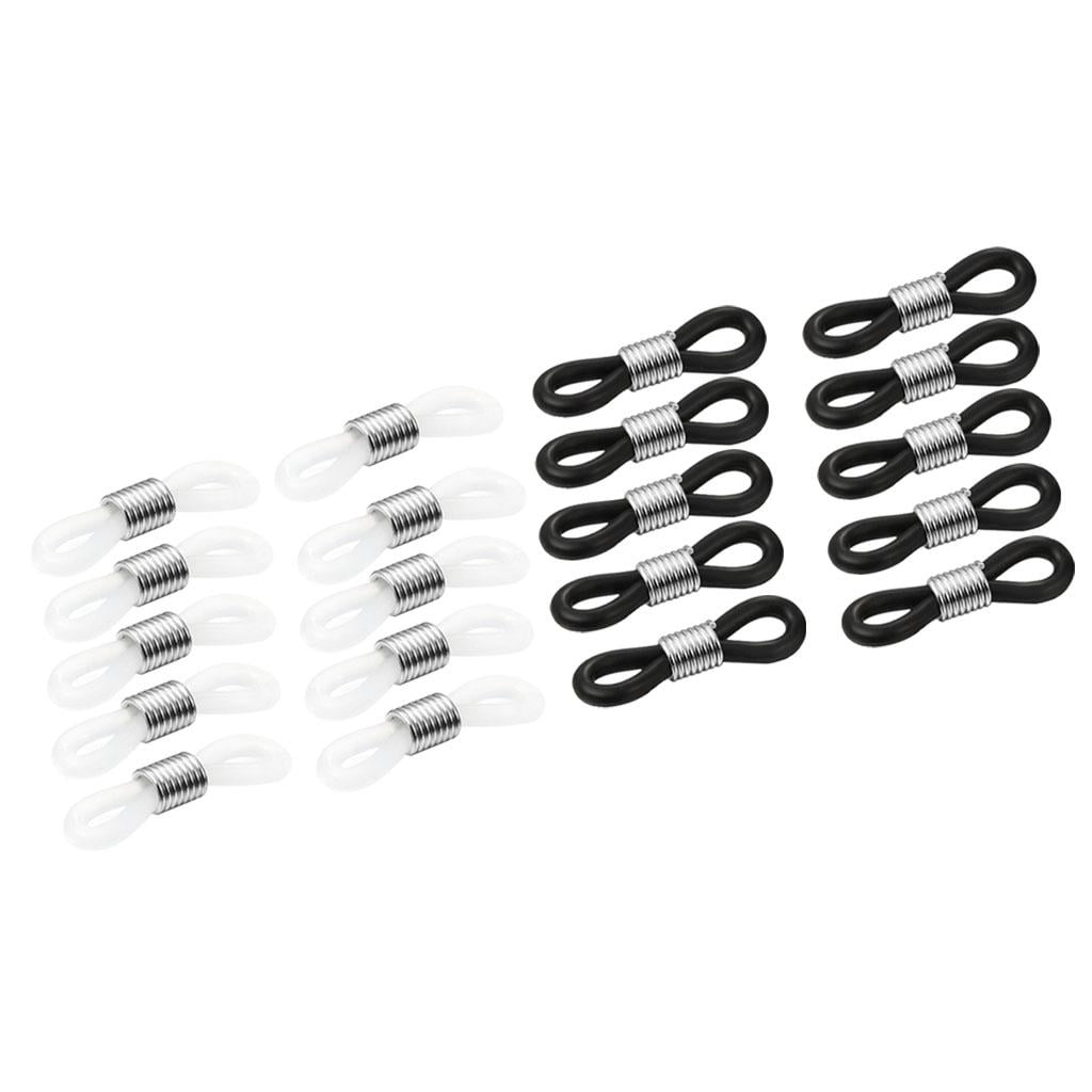 EHJRE 20Pcs Silicon Rubber Metal Loop Coil Ends for Eyeglass Chain ...