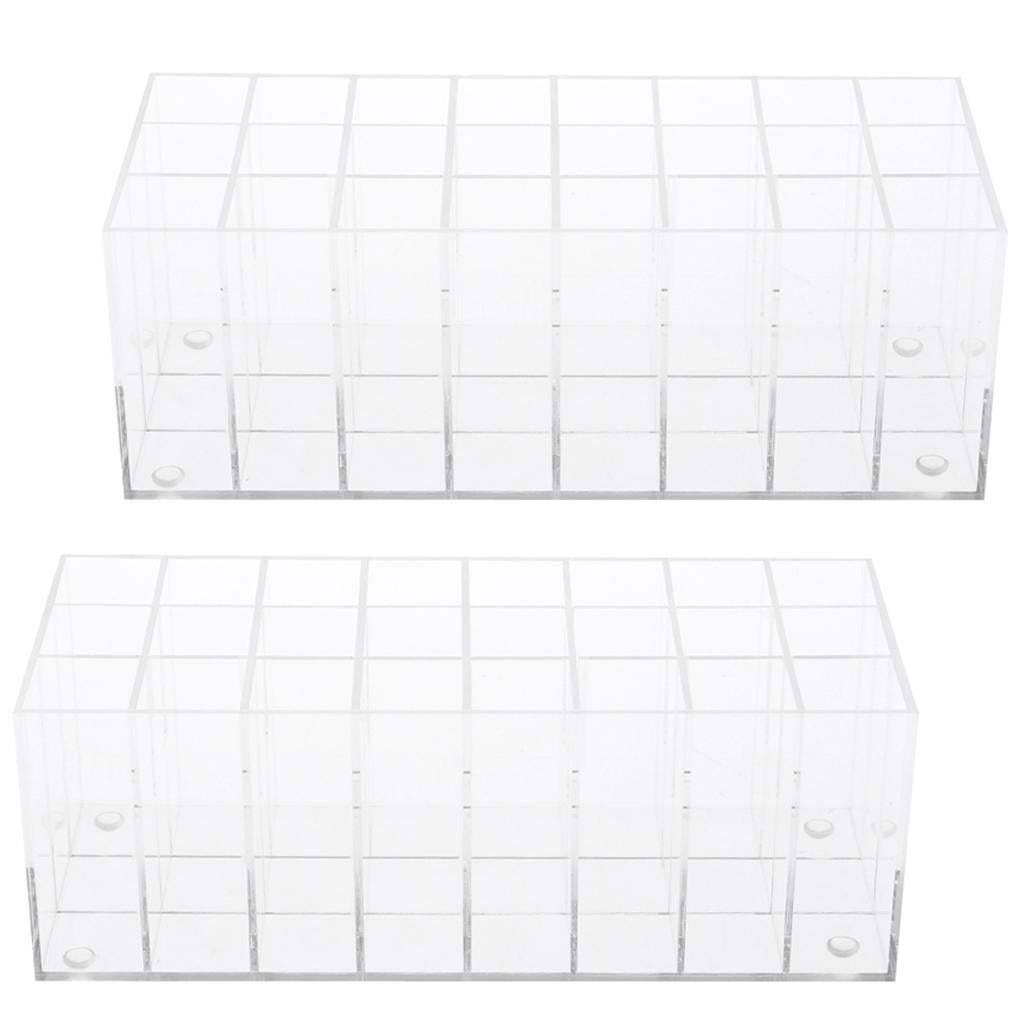 EHJRE 2pcs Clear Salon Home Empty Holder Stand Display Storage ...