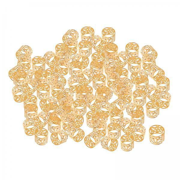 EHJRE 2x100x Dreadlocks Beads Hair Jewelry, Hollow Pattern Fashion ...