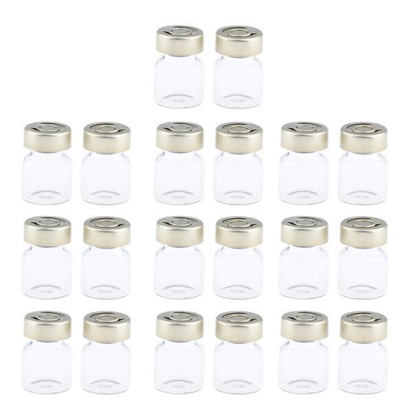 EHJRE 2x20Pcs Empty Glass Vials Bottles Liquid Containers , Clear, 4 ...