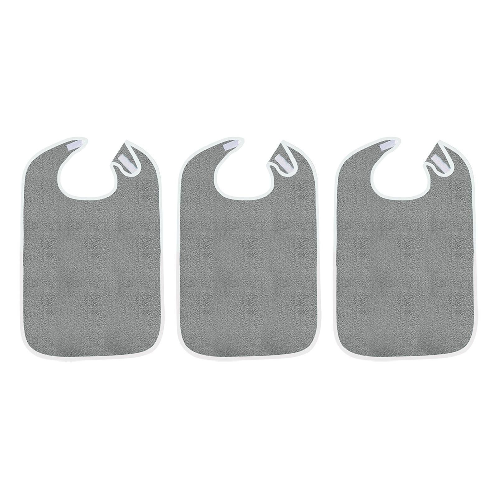 EHJRE 3 Pieces Adult Terry Bibs,Large Adult Feeding Bibs Reusable ...