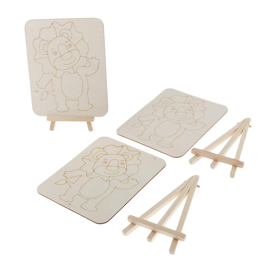 EHJRE 3 Set Wooden Table Top Easel Mini, Wood Table Top Painting Easel ...