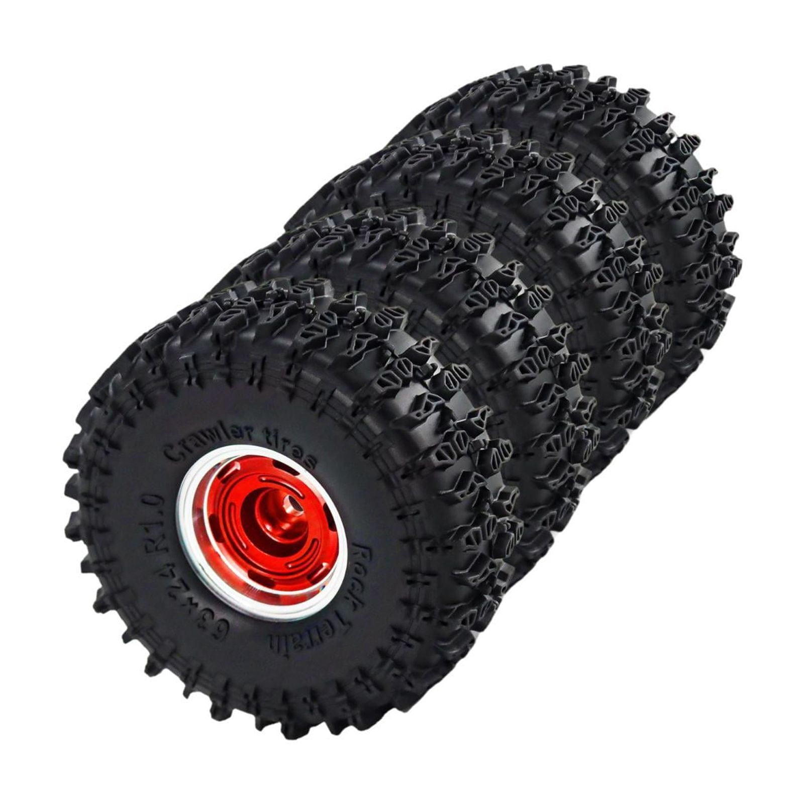 EHJRE 4 Pieces RC Car Wheels and Tires Replacement Assembly DIY ...