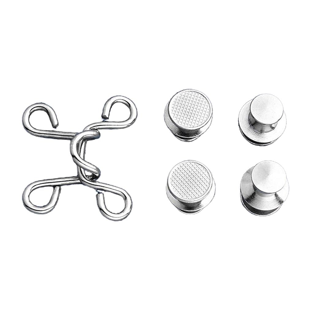 EHJRE 4x Nail- Brass Button Kits Adjustable Waist Buckle Removable ...
