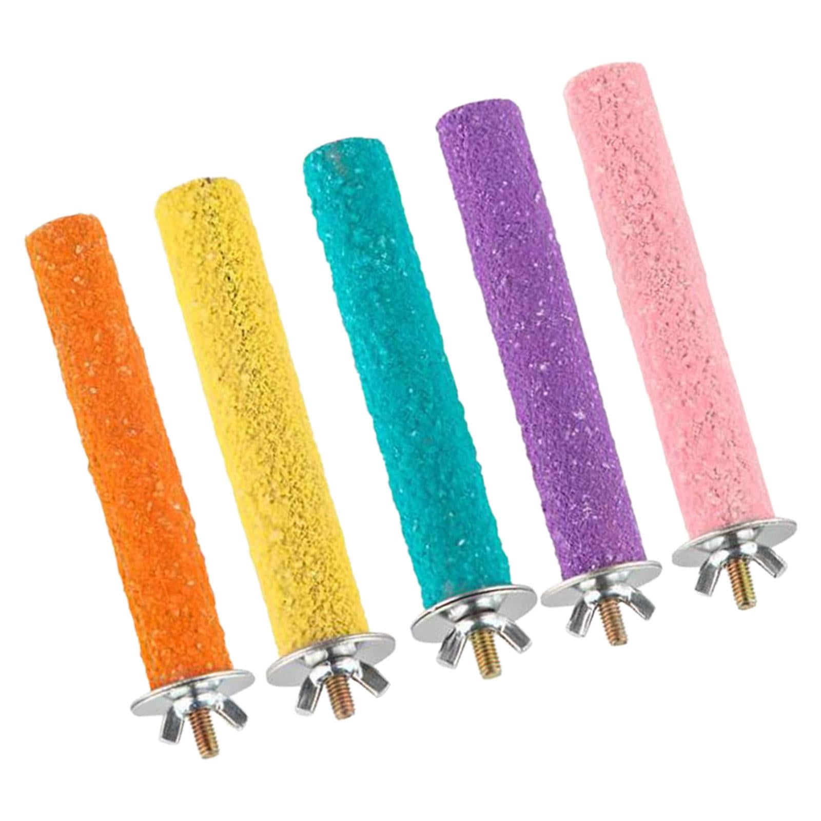 EHJRE 5Pcs Wood Parrot Perch Stand Bird Stand Pole Climbing Bird Cage ...