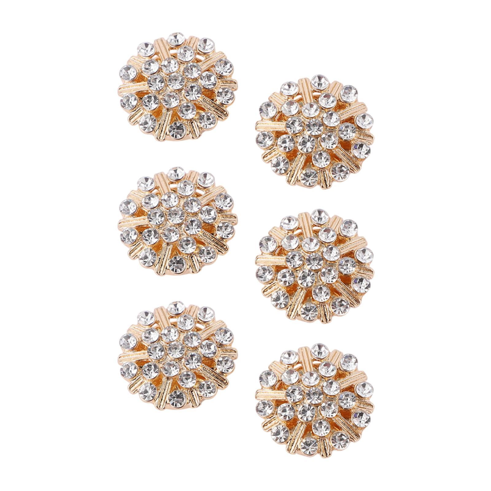 EHJRE 6 Pieces Cufflink Trendy Rhinestone Button Covers for Party ...